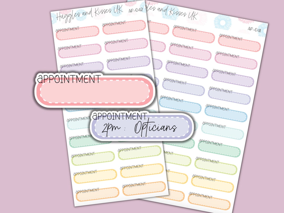 Blank Appointment Reminder Planner Stickers | Small Text Box | Planner ...