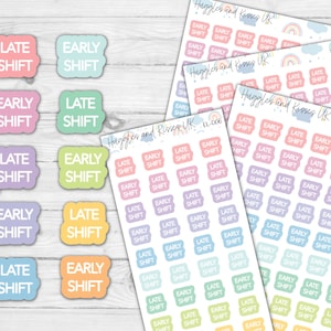 Early Shift / Late Shift | Rainbow Colours | Round Bubble Planner ...