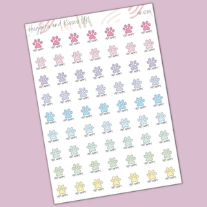 Vet Appointment Planner Sticker / Pastel Colours | Vets Appt. Planner ...