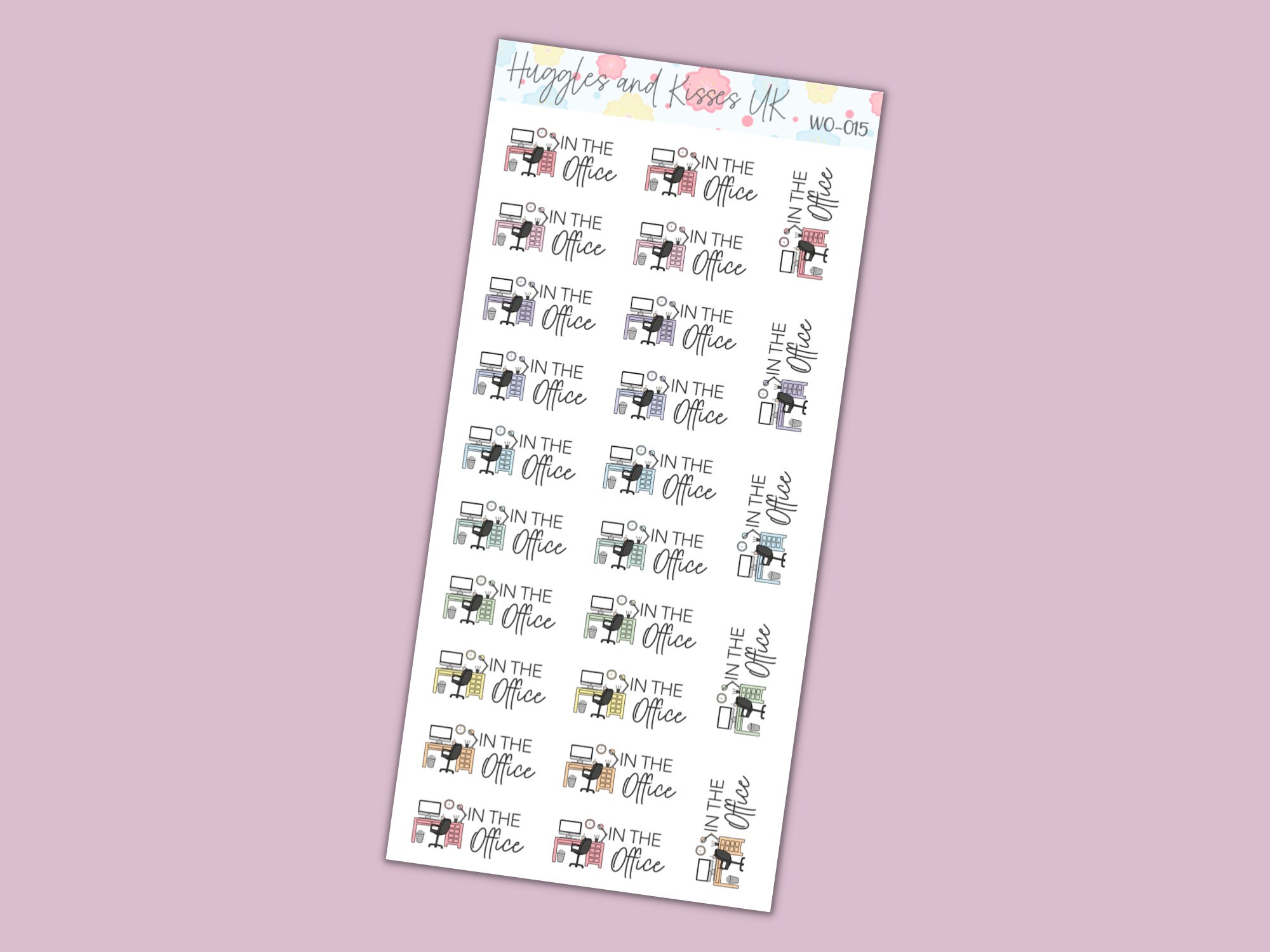 In the Office Planner Sticker | Desk Icon | Pastel Colours | Planner ...