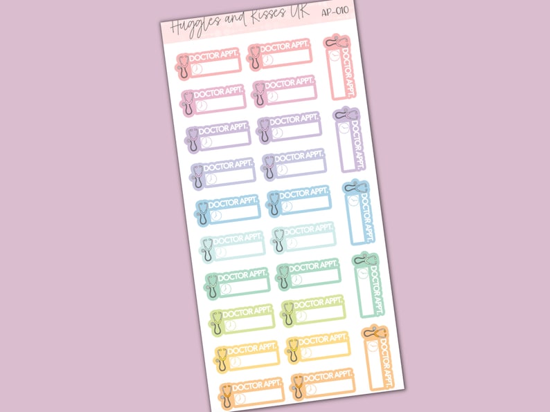 Doctor Appointment Planner Sticker / Pastel Colours | Doctor Appt ...