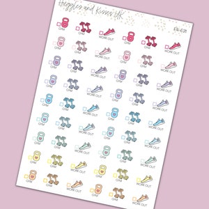 Gym / Work Out Planner Sticker | Exercise to Do Planner Stickers ...