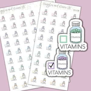 Vitamins Planner Sticker | Pastel Colours | to Do Planner Stickers ...
