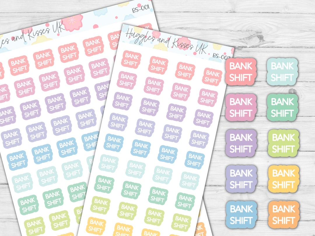 Bank Shift | Rainbow Colours | Round Planner Stickers | Labels for ...