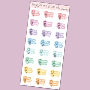 Day Shift / Night Shift | Rainbow Colours | Stethoscope Icon Planner ...