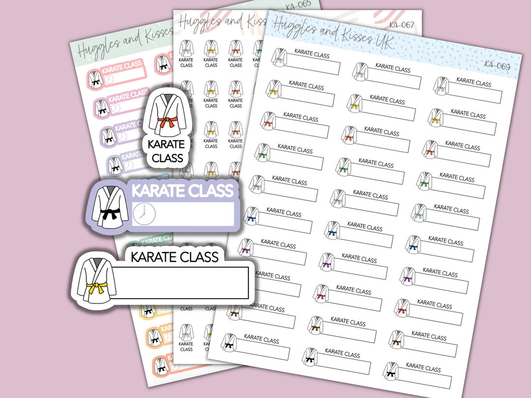 Karate Class Planner Stickers | Karate Box Stickers | Planner Stickers ...