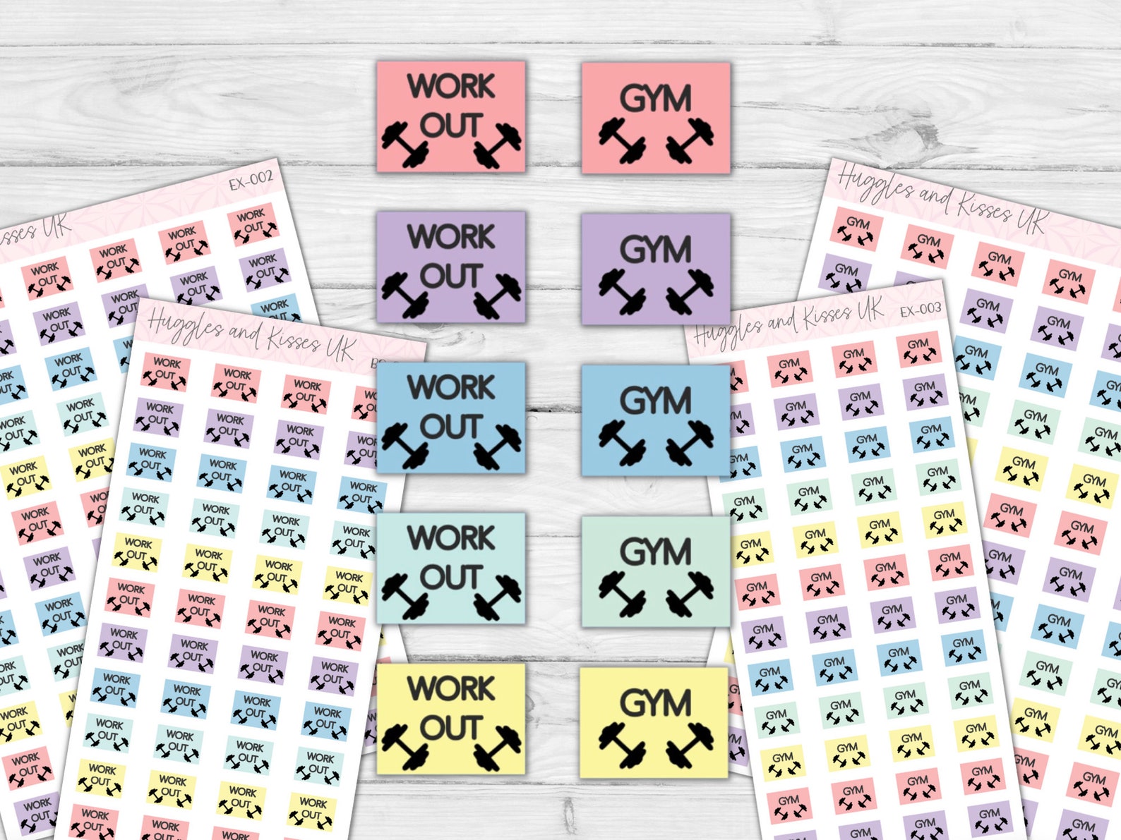 Exercise Planner Sticker / Pastel Colours | Planner Stickers | Labels ...