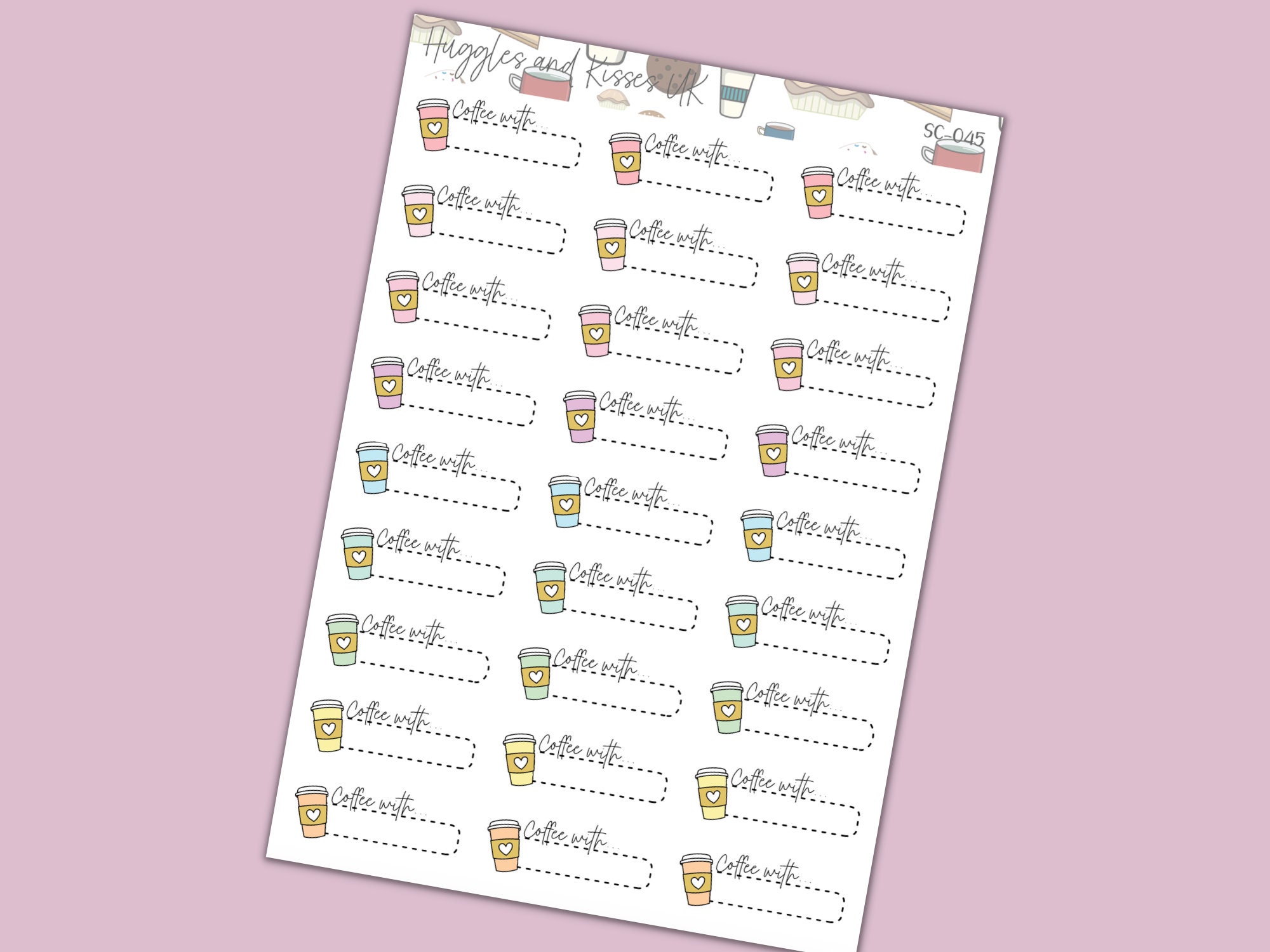Coffee Date Planner Stickers | Coffee Cup Box Stickers | Planner ...