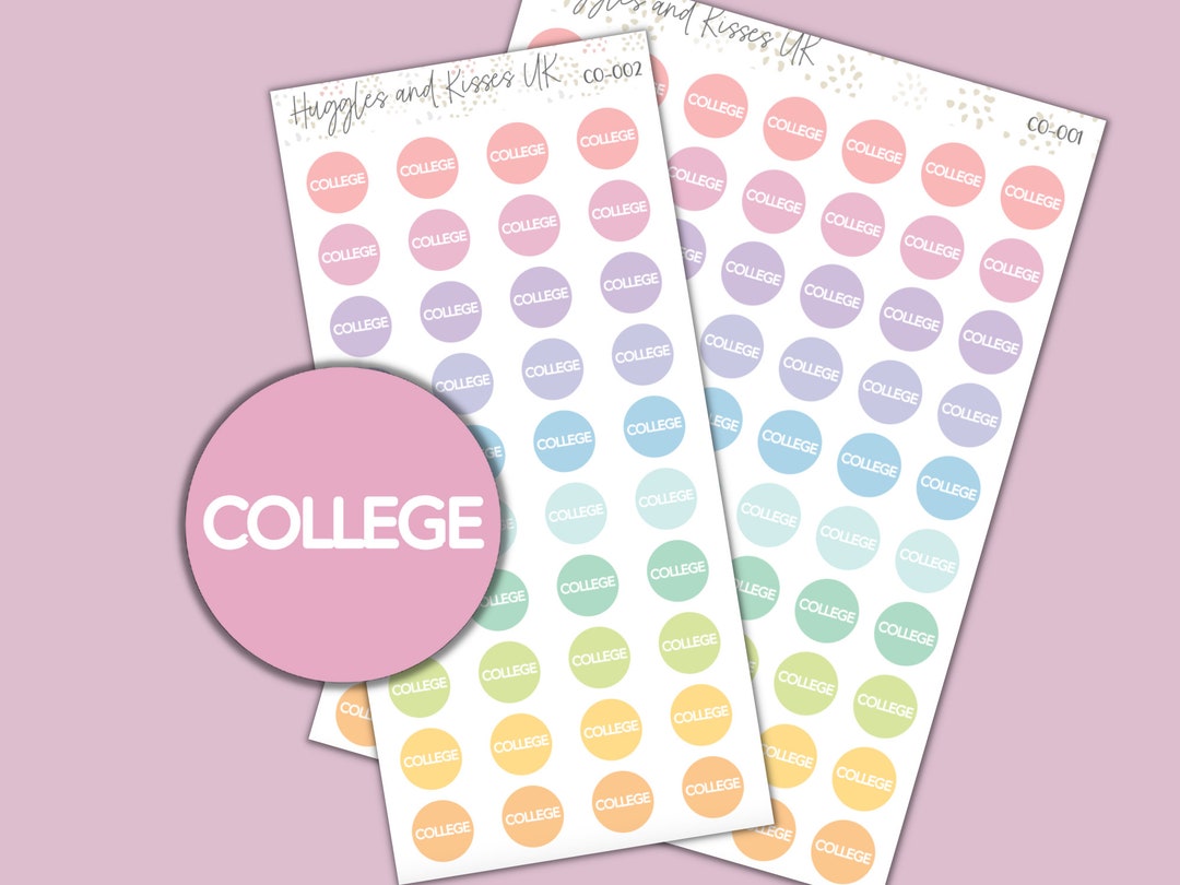College Planner Stickers | College Student Circle Dot Stickers ...