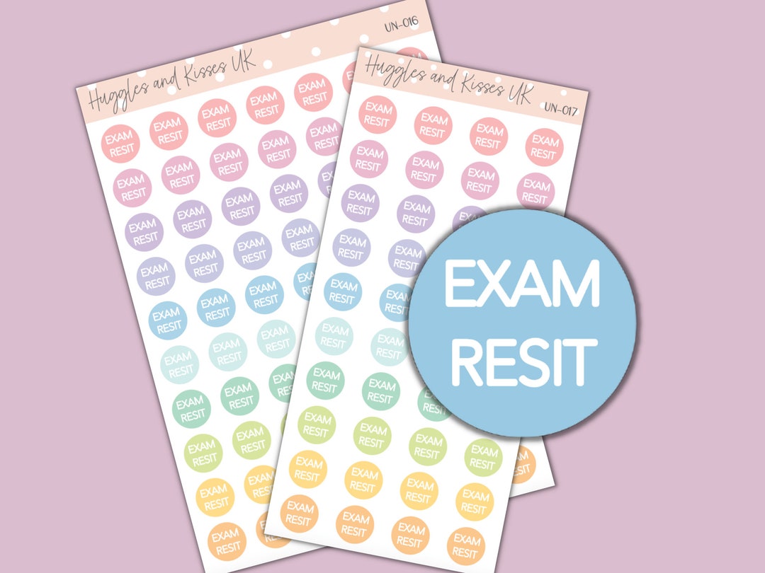 Exam Resit Planner Stickers Student Circle Test Dot Stickers Planner ...