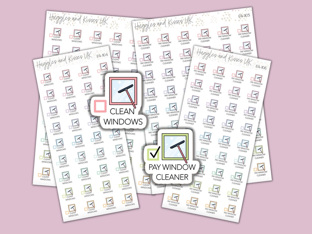 Clean Windows / Pay Window Cleaner Planner Sticker | Pastel Colours ...