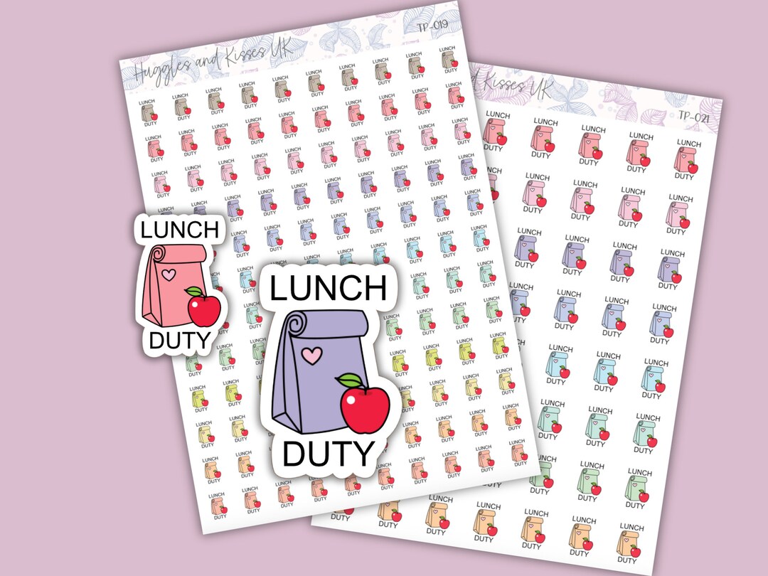 Teacher Planner Sticker | School Lunch Duty Planning | Reminder Planner ...