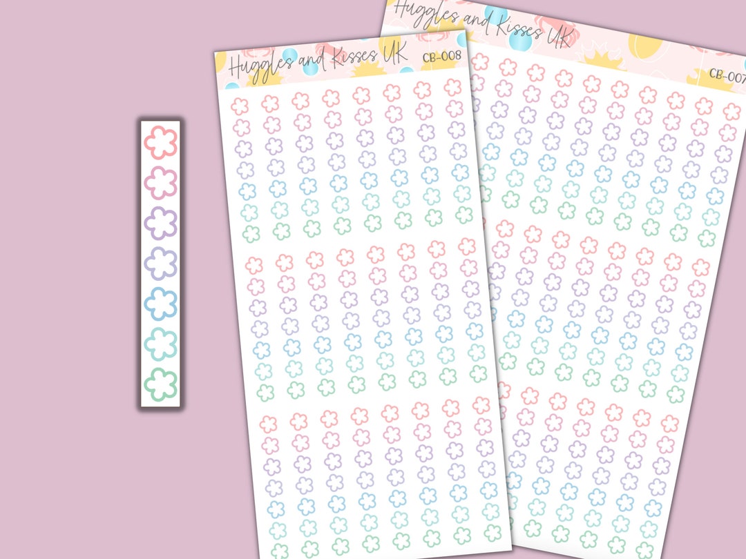Daisy Checkbox Planner Sticker Strips Colour Checklist Boxes Daisy ...