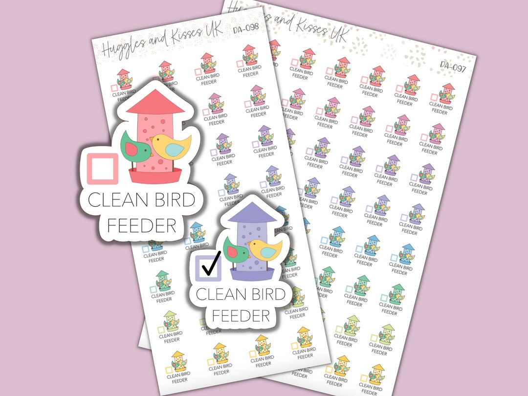 Clean Bird Feeder Planner Sticker | Pastel Colours | Bird Feeding ...