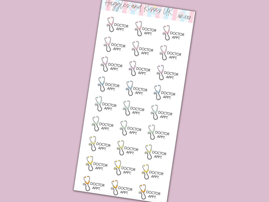 Doctor Appointment Planner Sticker / Pastel Colours | Doctor Appt ...