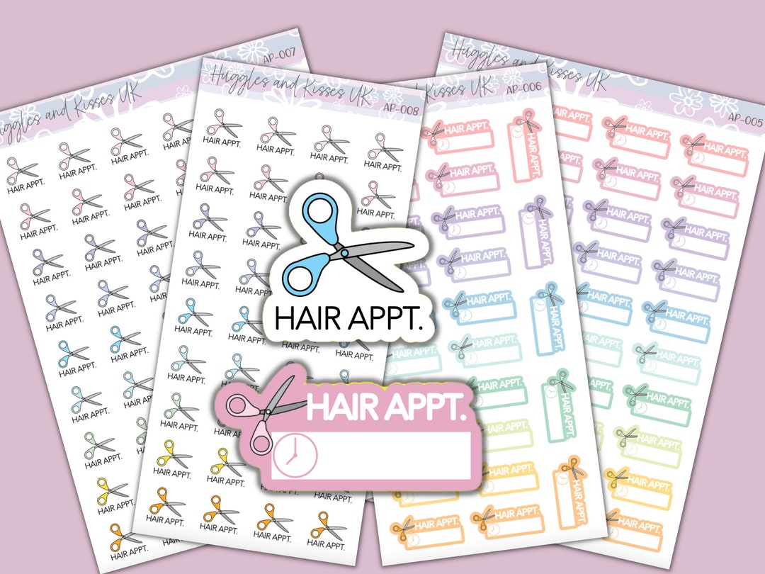 Hair Appointment Planner Sticker / Pastel Colours | Hairdresser Planner ...