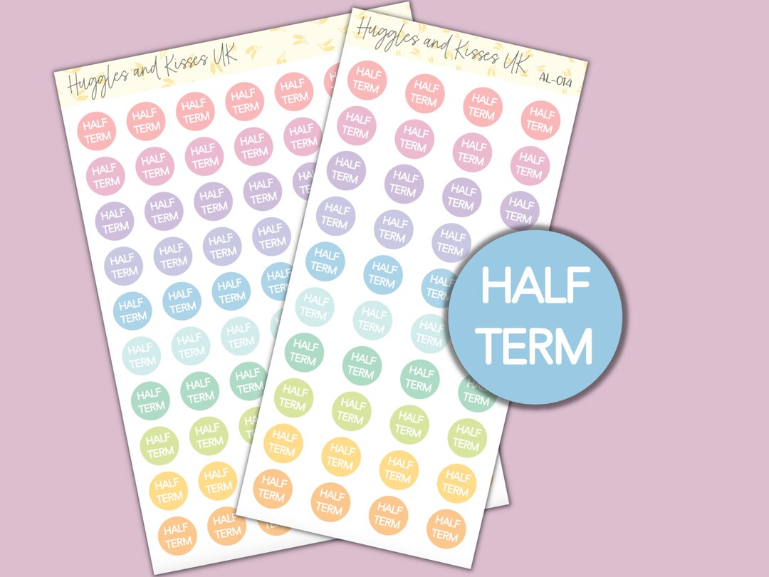 School Half Term Planner Stickers | Circle Dot Stickers | Planner ...