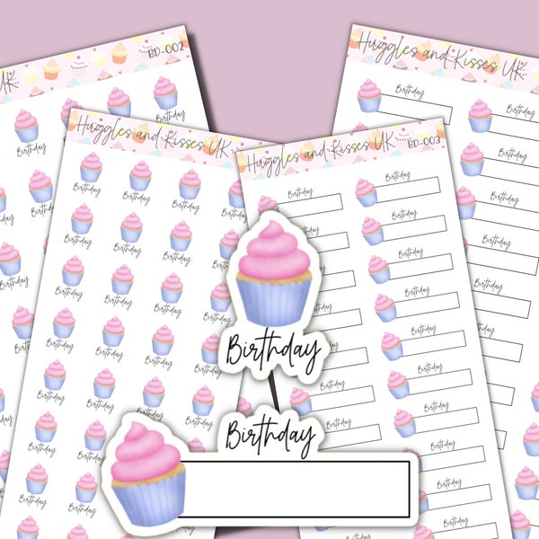Birthday Planner Stickers - Etsy