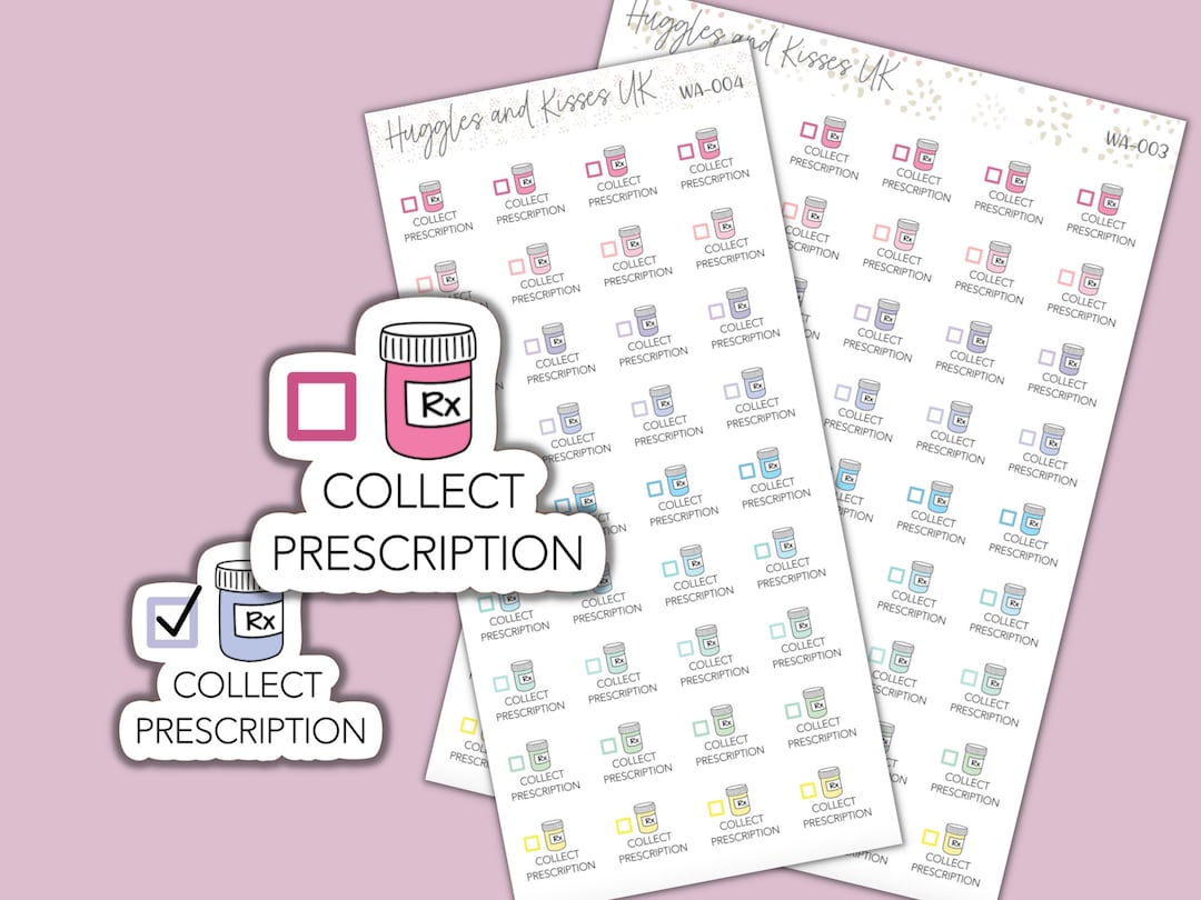 Prescription Collection Planner Sticker | Pastel Colours | Medication ...