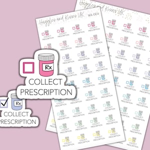 Prescription Collection Planner Sticker | Pastel Colours | Medication ...