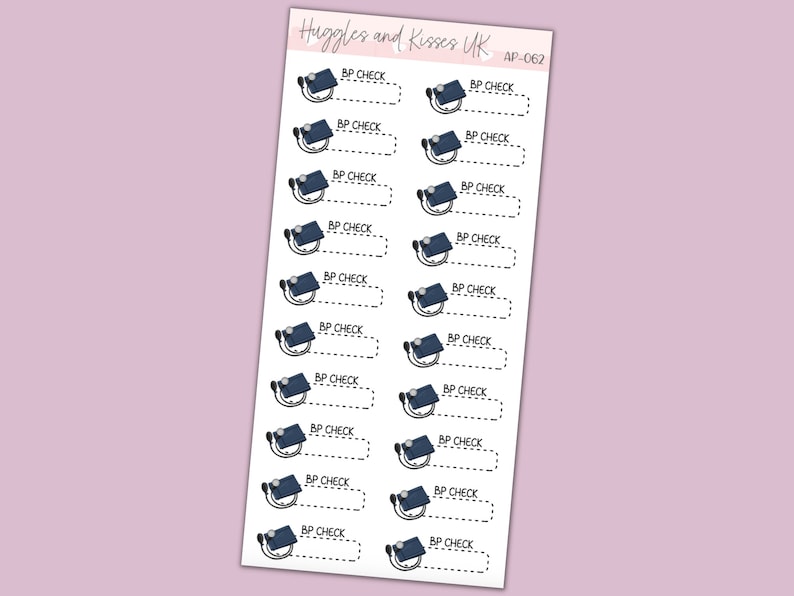 Blood Pressure Check Planner Sticker | BP Appointment Planner Stickers ...