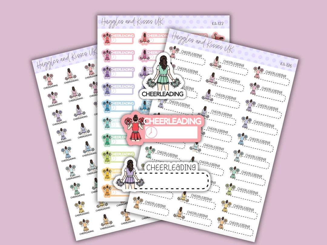 Cheerleading Planner Stickers | Cheerleader Box Stickers | Planner ...