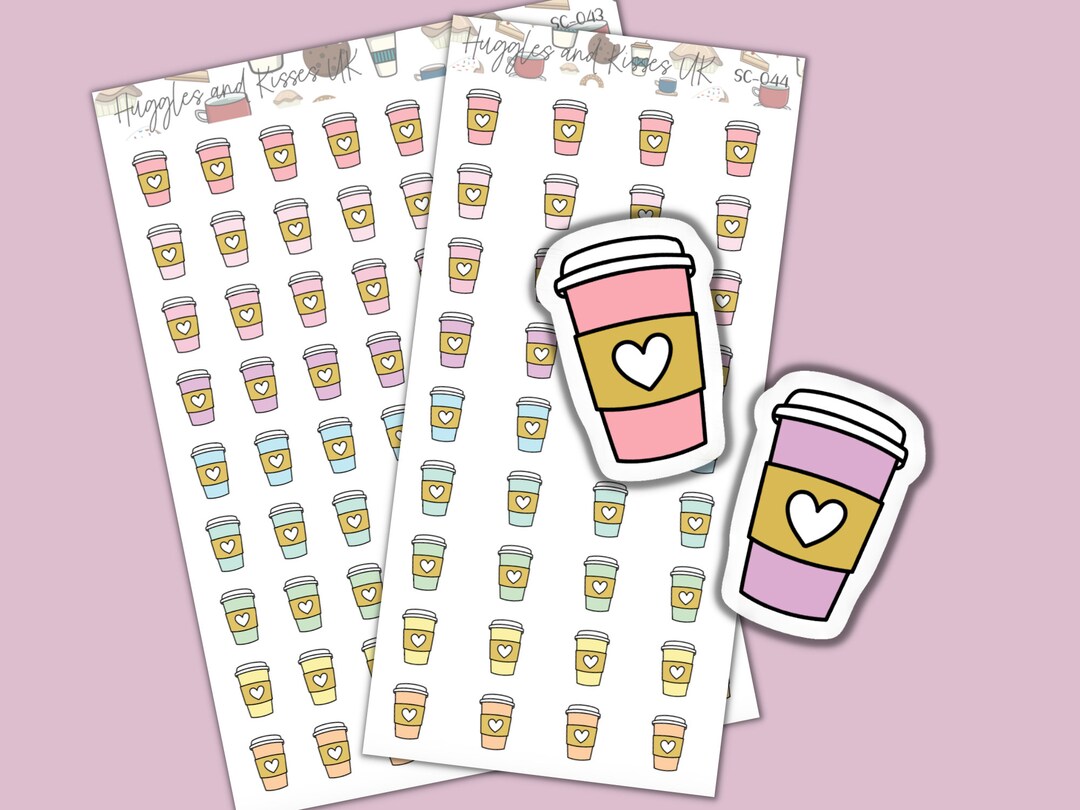 Coffee Cups Planner Stickers | Hot Drinks Planner Stickers | Labels for ...