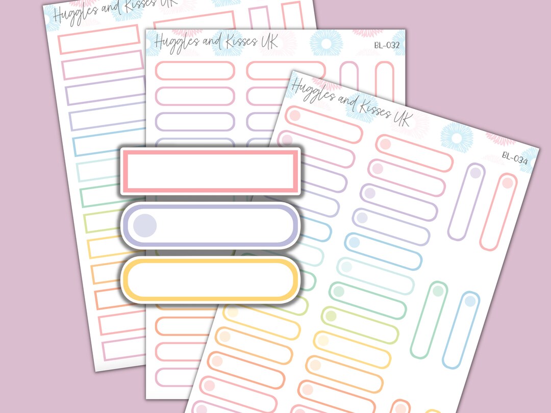 Blank Box Strip Planner Stickers | Planner Stickers | Labels for ...