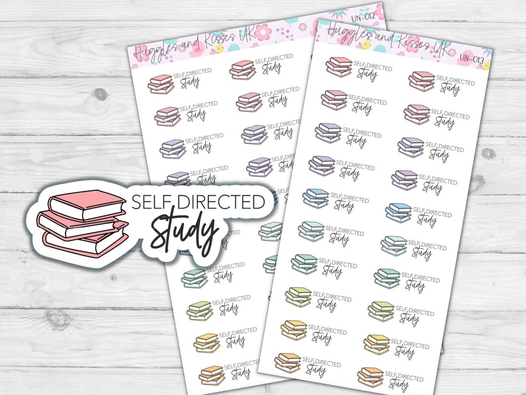 Self Directed Study Planner Stickers | Books Icon | Pastel Colours ...