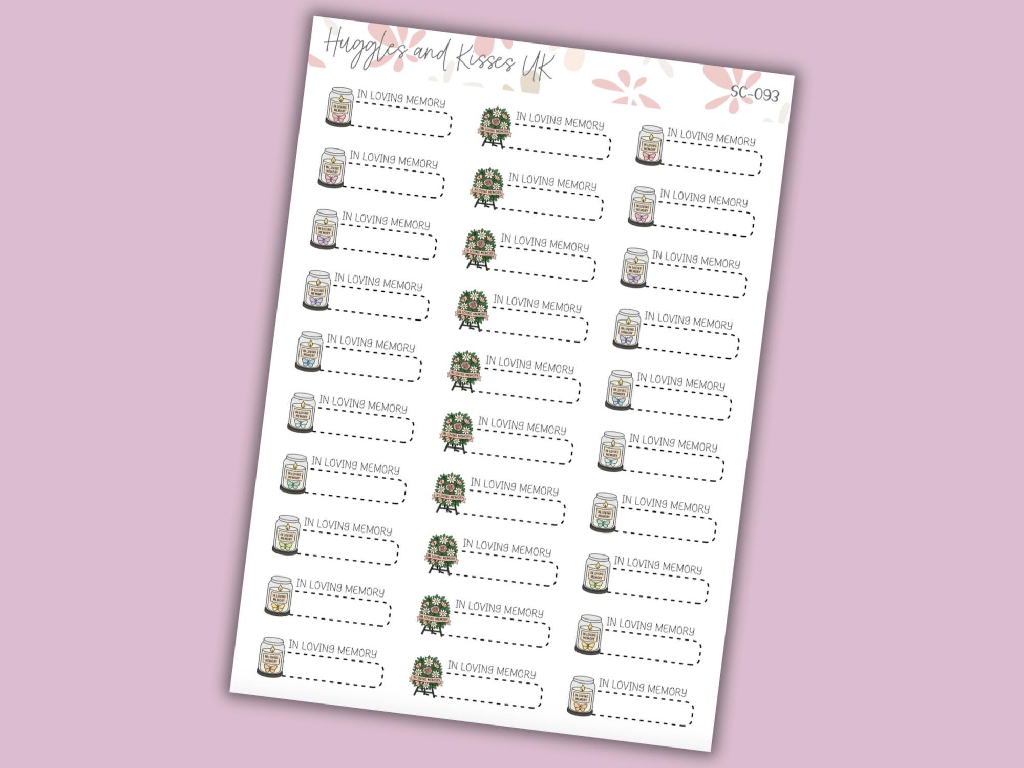 RIP Anniversary Planner Sticker | in Loving Memory Textbox | Funeral ...