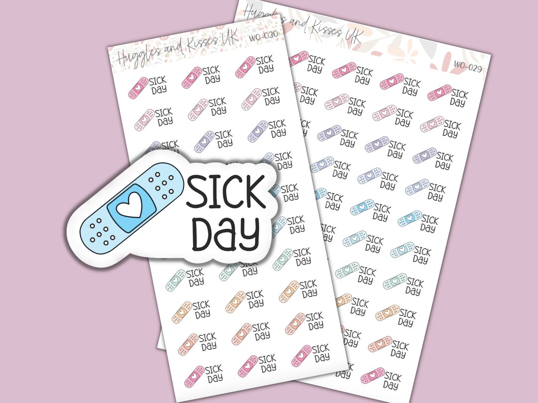 Sick Day Planner Sticker | Band-aid Icon | Pastel Colours | Planner ...