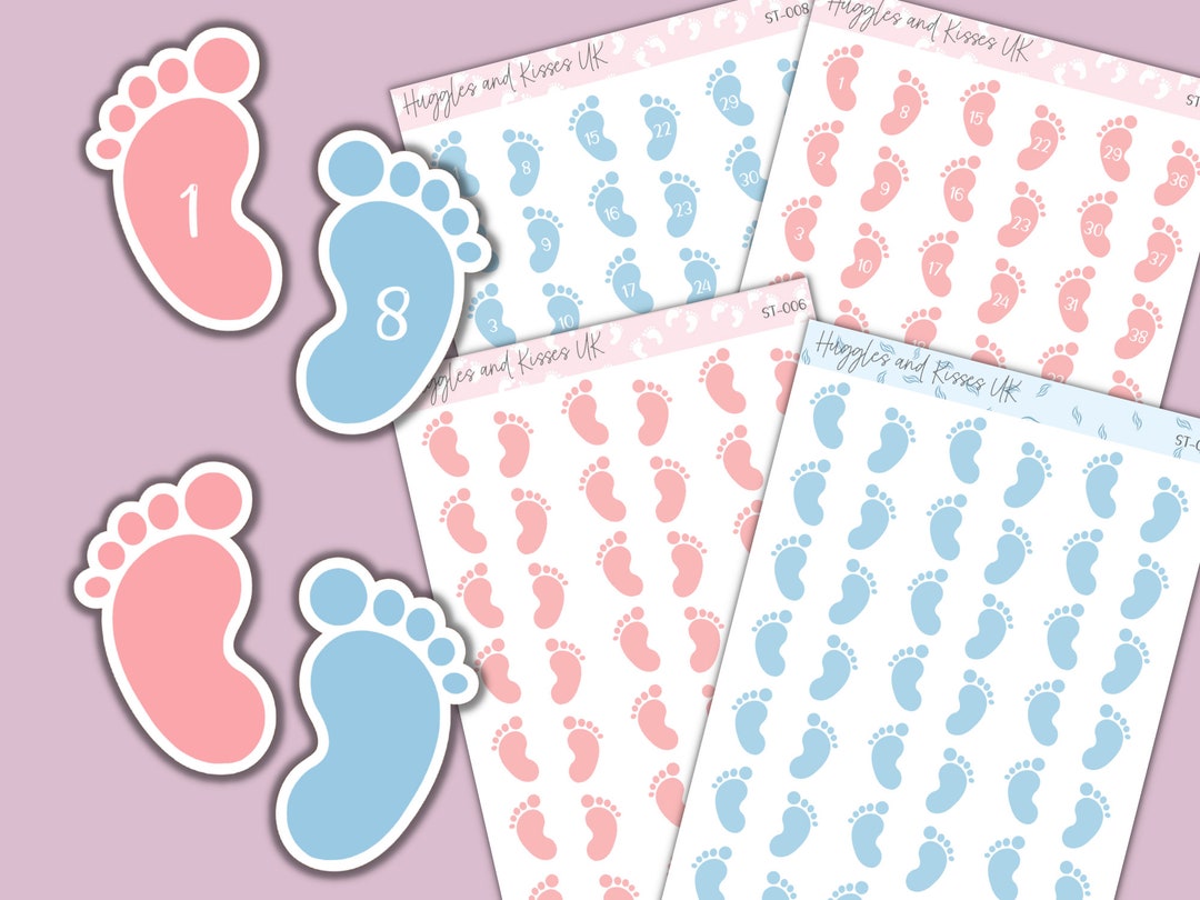 Baby Feet Stickers | Student Birth Counter Stickers | Labels for ...