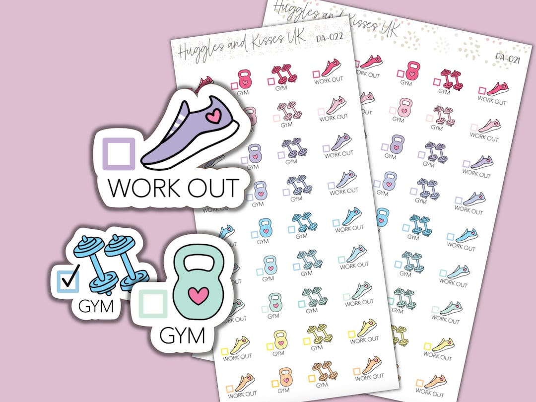 Gym Workout Planner Stickers: Exercise To-do List Labels - Etsy