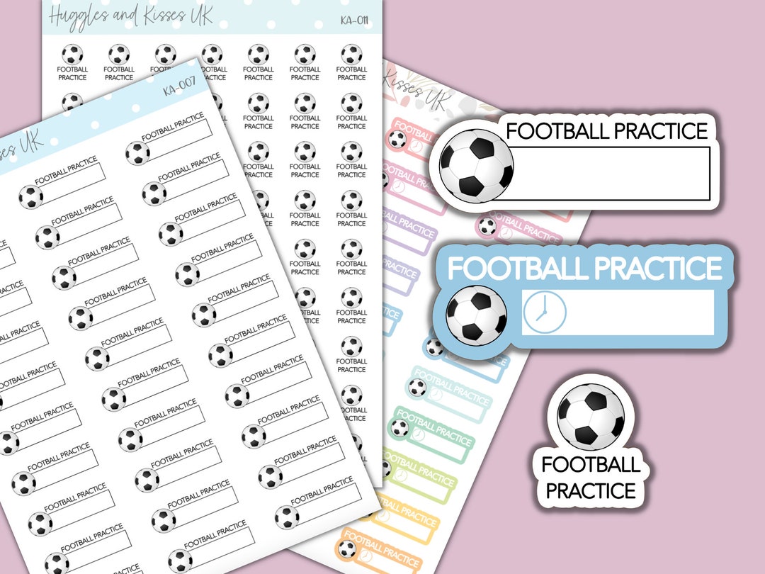 Football Practice Planner Stickers | Football Box Stickers | Planner ...