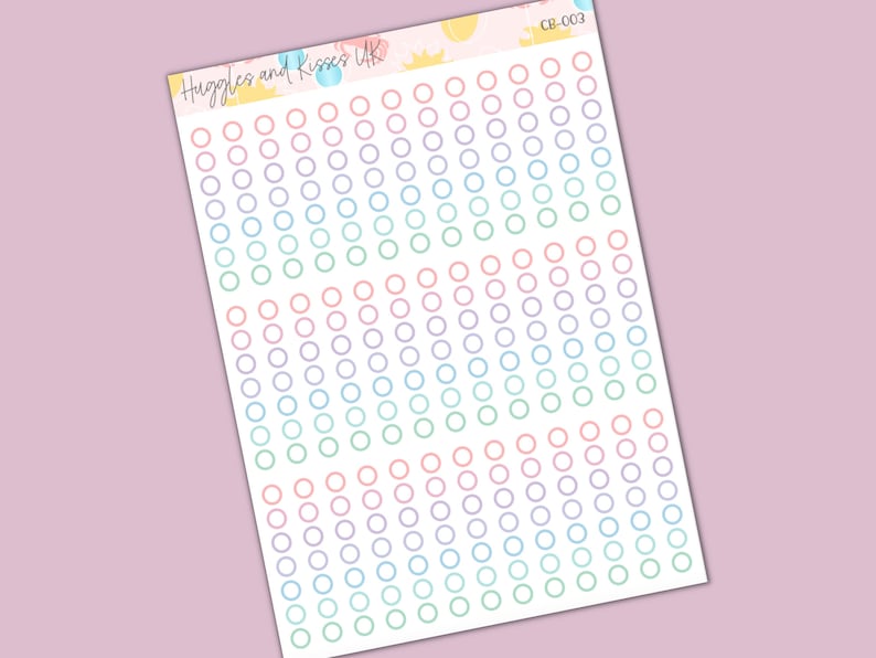 Circle Checkbox Planner Sticker Strips Colour Checklist - Etsy