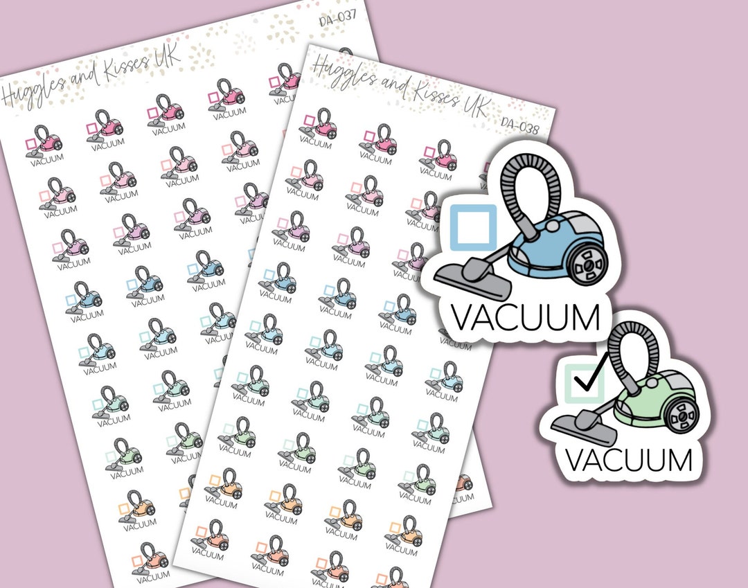 Vacuum Planner Sticker | Pastel Colours | Hoovering to Do Planner ...