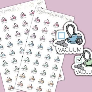 Vacuum Planner Sticker | Pastel Colours | Hoovering to Do Planner ...