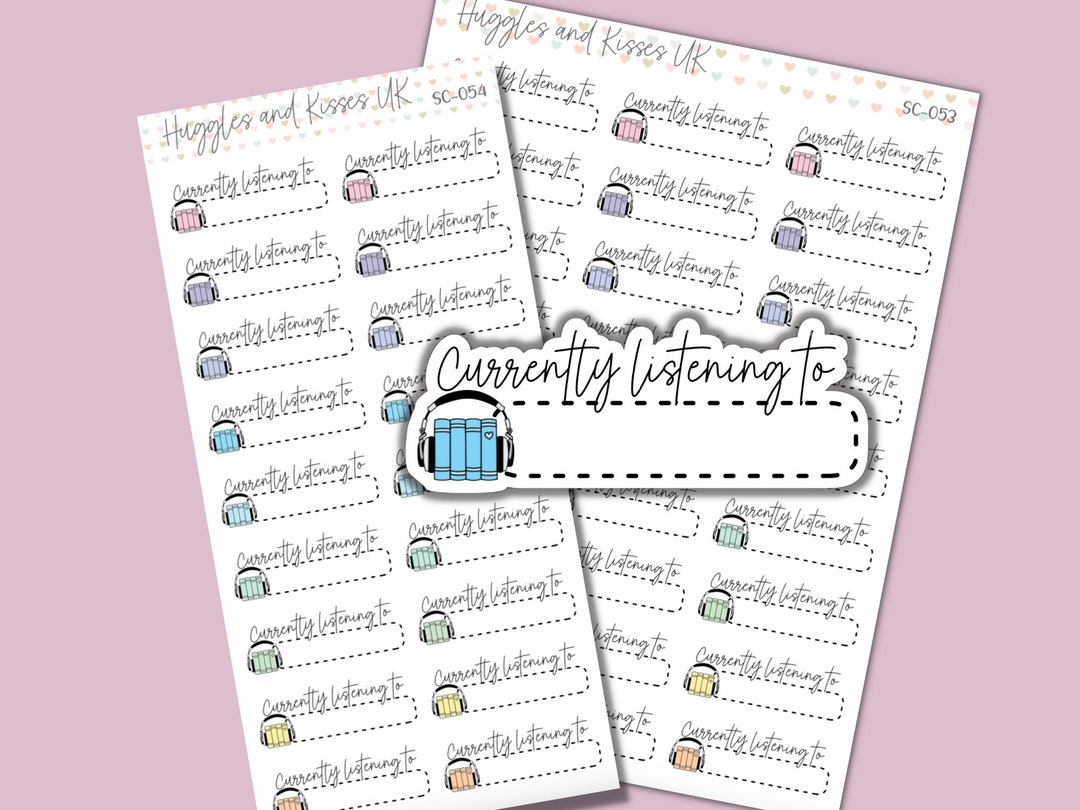 Currently Listening to Planner Sticker | Pastel Colours | Audiobook ...