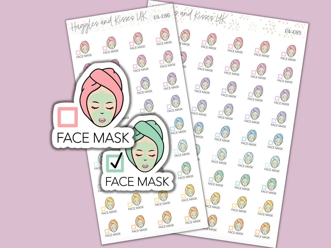 Face Mask Planner Sticker | Pastel Colours | Skincare to Do Planner ...
