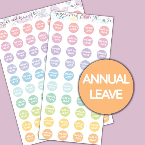 Annual Leave Planner Stickers Holiday Circle Dot Stickers - Etsy