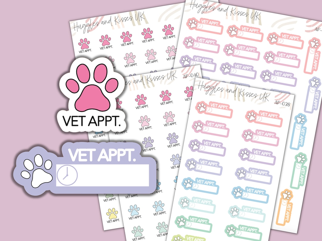 Vet Appointment Planner Sticker / Pastel Colours | Vets Appt. Planner ...