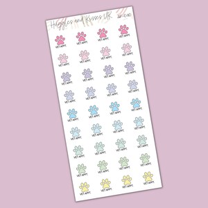 Vet Appointment Planner Sticker / Pastel Colours | Vets Appt. Planner ...