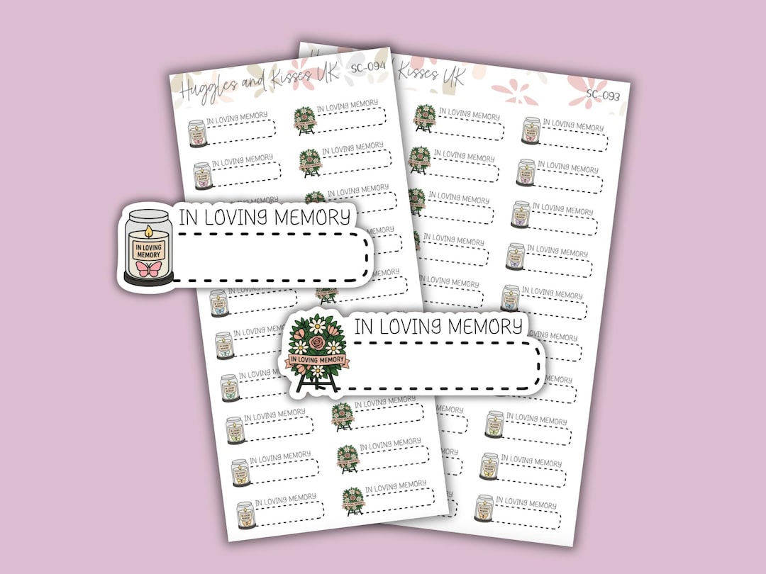RIP Anniversary Planner Sticker | in Loving Memory Textbox | Funeral ...