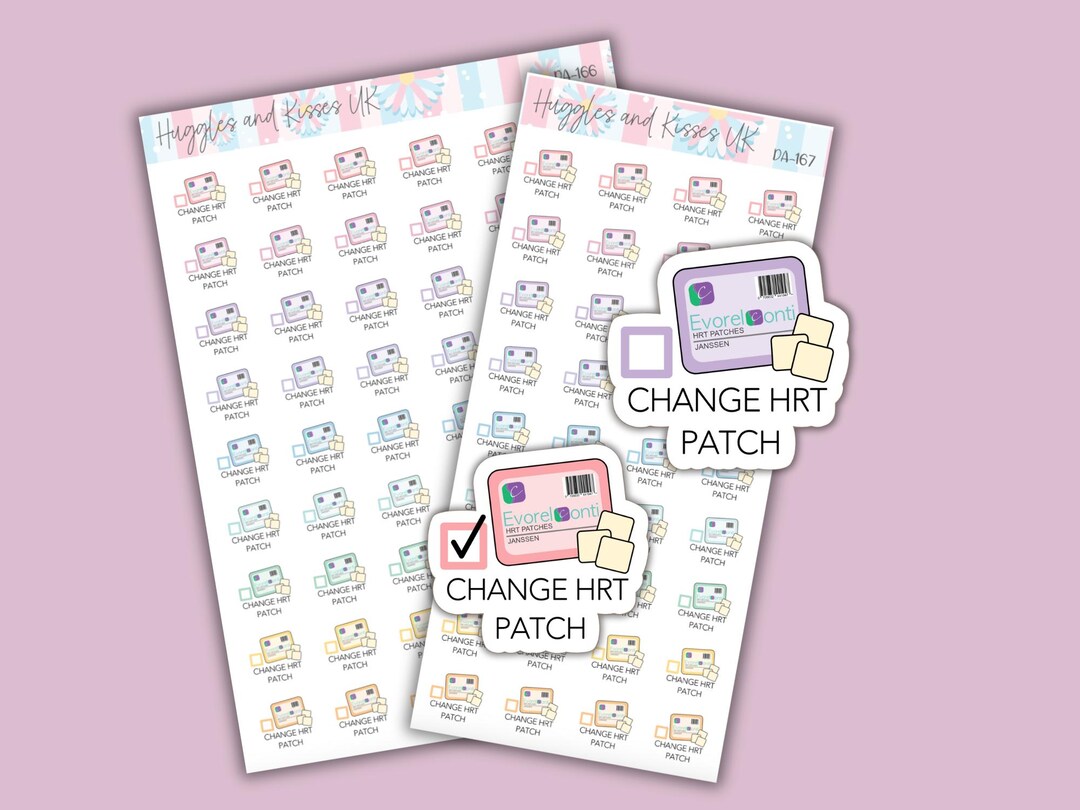 Change HRT Patch Planner Sticker | Pastel Colours | Hormone Replacement ...