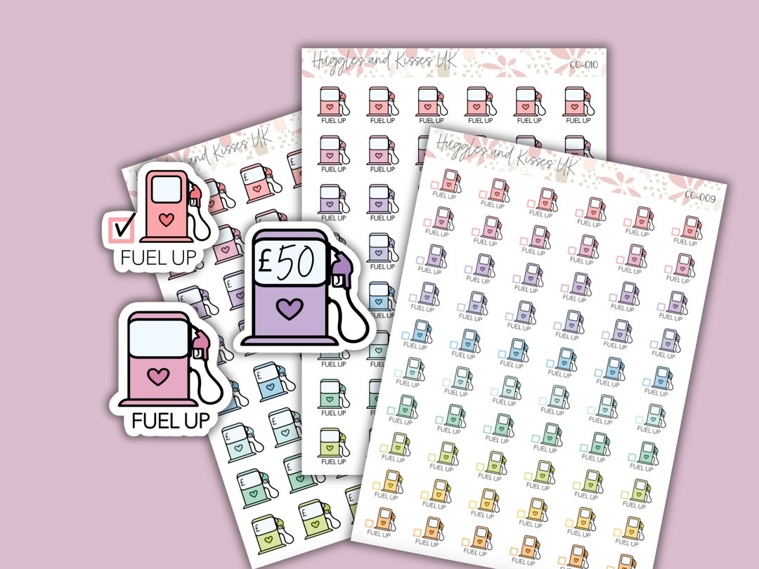 Fuel up Planner Sticker Set | Car Owner Checklist | Petrol Reminder ...