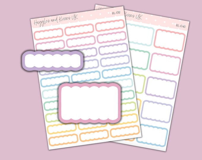 Blank Box Strip Planner Stickers Planner Stickers Labels for Diaries ...