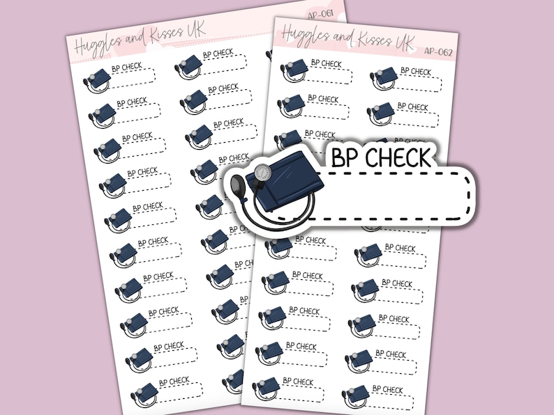 Blood Pressure Check Planner Sticker | BP Appointment Planner Stickers ...