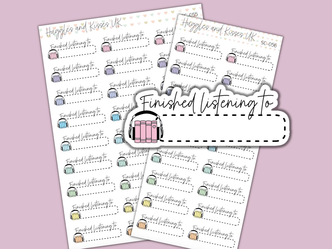 Finished Listening to Planner Sticker | Pastel Colours | Audiobook ...