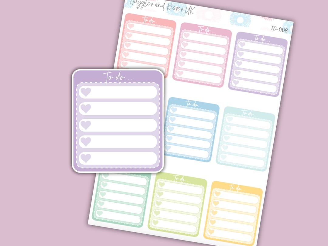 To Do Planner Sticker Set / Pastel Rainbow Colours | Planner Stickers ...