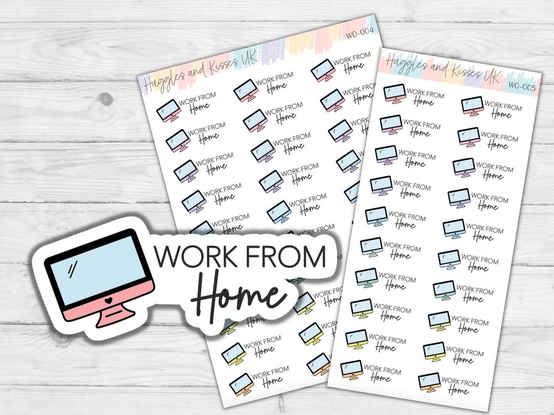 Work From Home | Laptop Icon | Pastel Colours | Planner Stickers ...